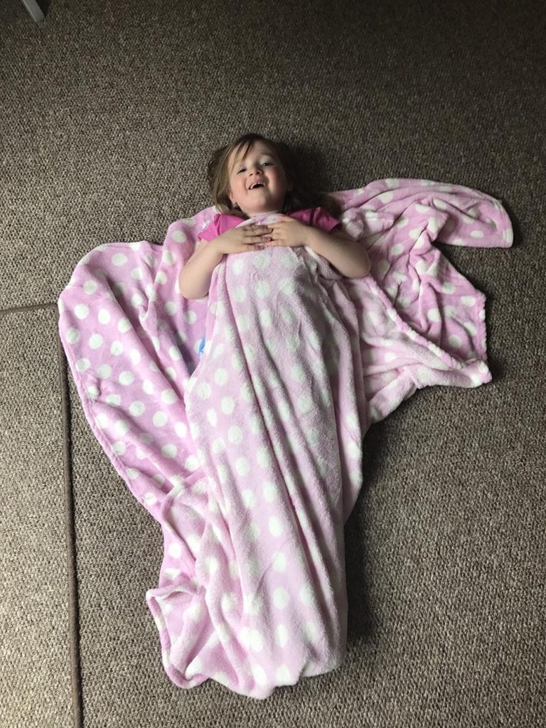 Night Time Cuddles with the Snuggle Sac Blanket!