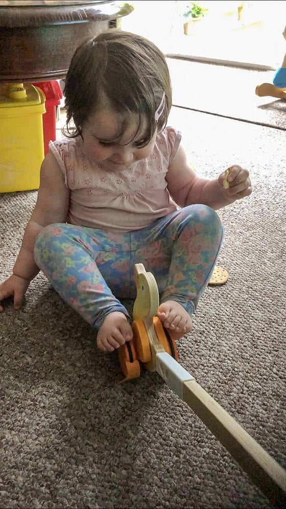 Encouraging Toddlers to Walk with the Hape Ducky Push Pal